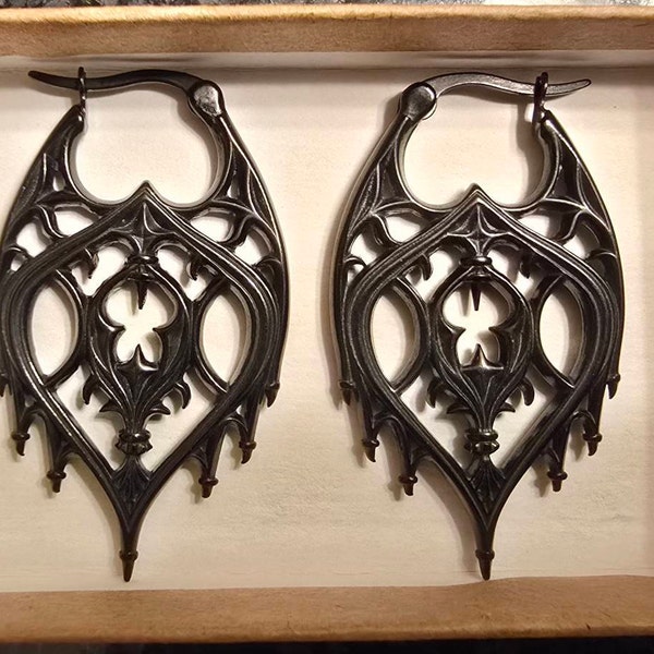 Gothic Chandelier Hoops, Goth Hoop Earrings, Hoop Earrings, Gothic ...