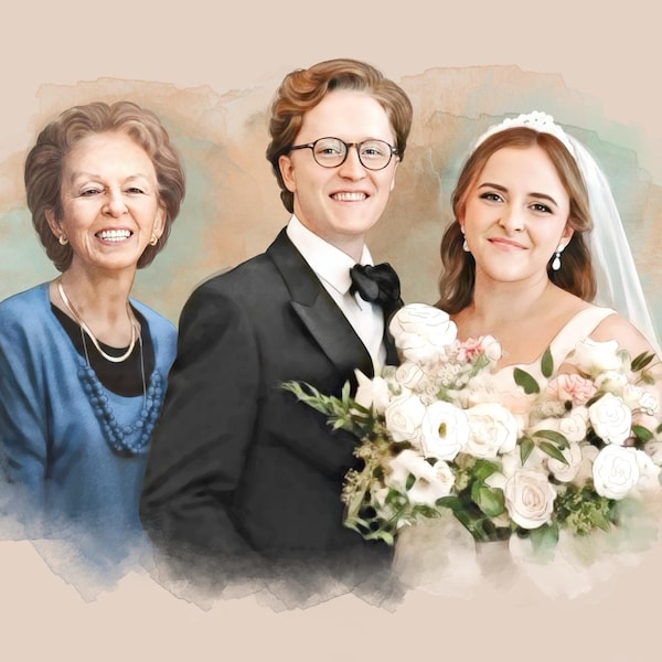 Watercolor Portrait Painting, Proposal Portrait, Couples Portrait From ...