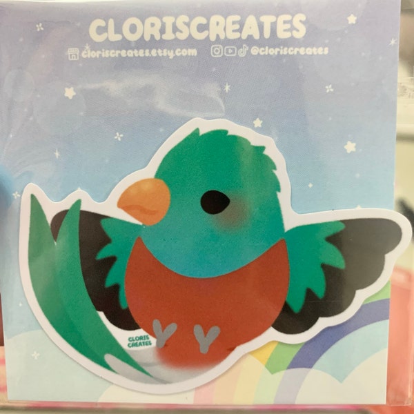 Resplendent Quetzal Guatemala Bird Waterproof Vinyl Sticker | Kawaii ...