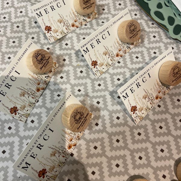 Personalized Wine Bottle Stopper Wedding Favors With Thank You Card - Etsy