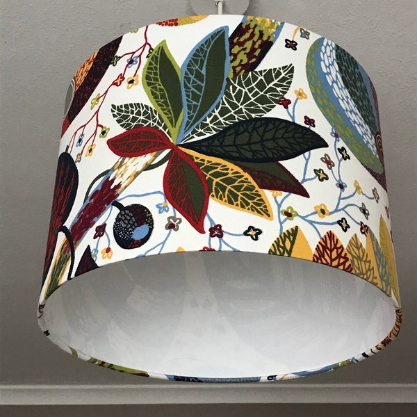 Colourful Leaf Lampshade Tropical Botanical Fruits, Scandinavian Fabric ...