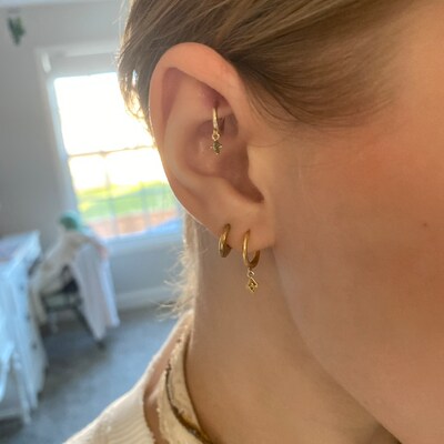 Straight Post Huggie Earrings Straight Post Hoops Small Hoop Earrings ...