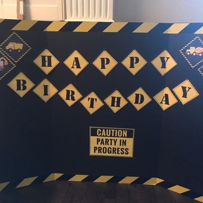 Instant Download Editable Construction Birthday Decoration Banner-self ...