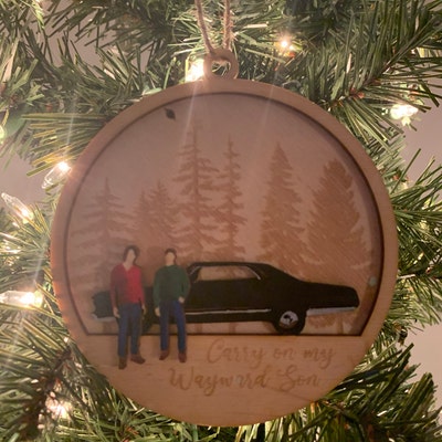 Supernatural Christmas Ornament, Sam, Dean and Baby, Handmade Wooden ...