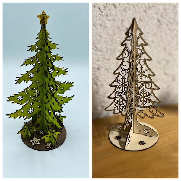 4 Models Christmas Tree SVG, Christmas Tree Laser Cut SVG, Desk Tree ...