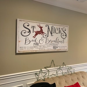 Rustic Christmas Sign Bed & Breakfast Sign Modern Farmhouse Wall Decor ...