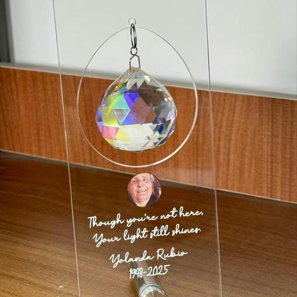 Custom Crystal Suncatcher - Memorial Gift With Photo, Rainbow Maker ...