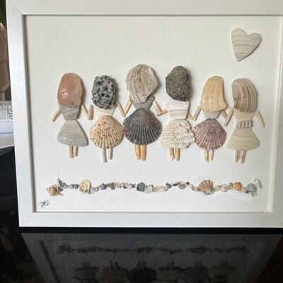 Three Ladies/friends/sisters Large Long-legged Shell Board Art - Etsy