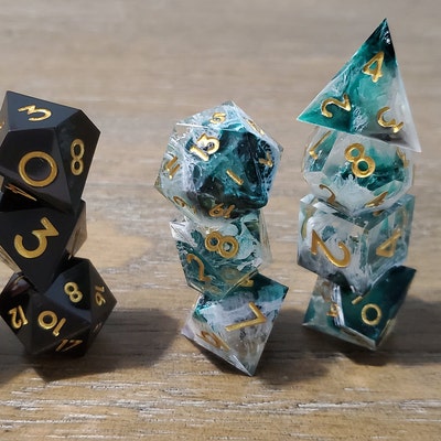 Space Dice / Waves of Neptune Polyhedral Dice Sharp Edge Dice for D&D ...