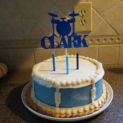 Custom Drums Cake Topper, Music Party Decorations, Rockstar Cake Topper ...
