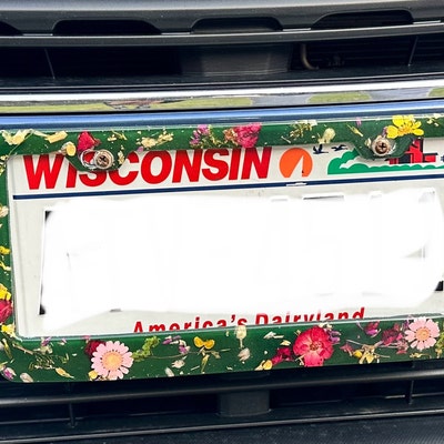 Floral License Plate Frame. Flower License Plate, Custom License Plate ...