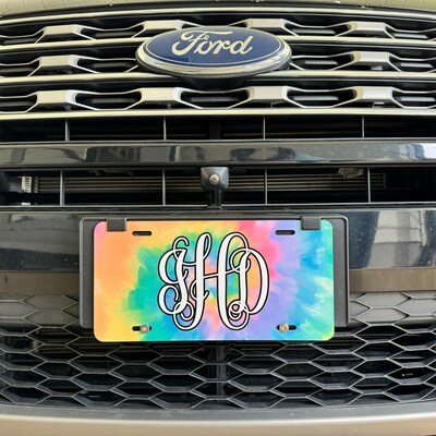 Red and Black Ombre Glitter effect Personalized License Plate ...