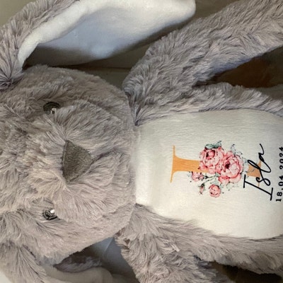 Personalised Bunny Rabbit, New Baby Gift, Personalised Plush Soft Toy ...