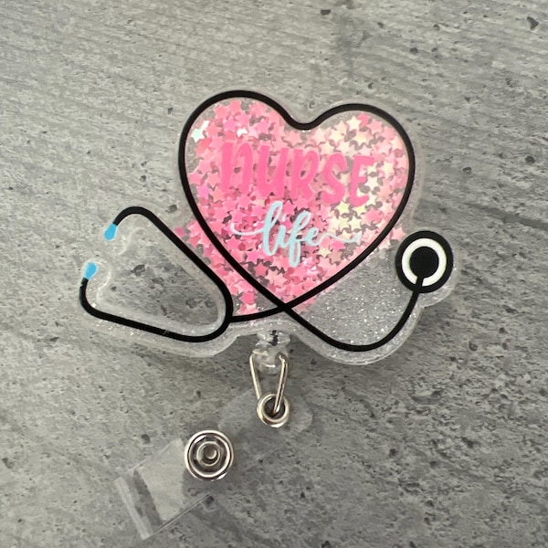 Nurse Doctor Id Badge Holder With Retractable Reel Name Tag Card Clip ...