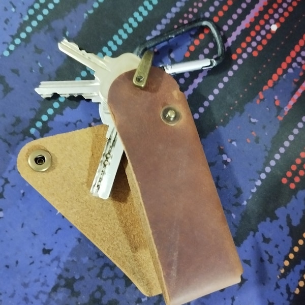 Minimalist Key Holder / Organiser, Vegetable Tanned Crazy Horse Style ...