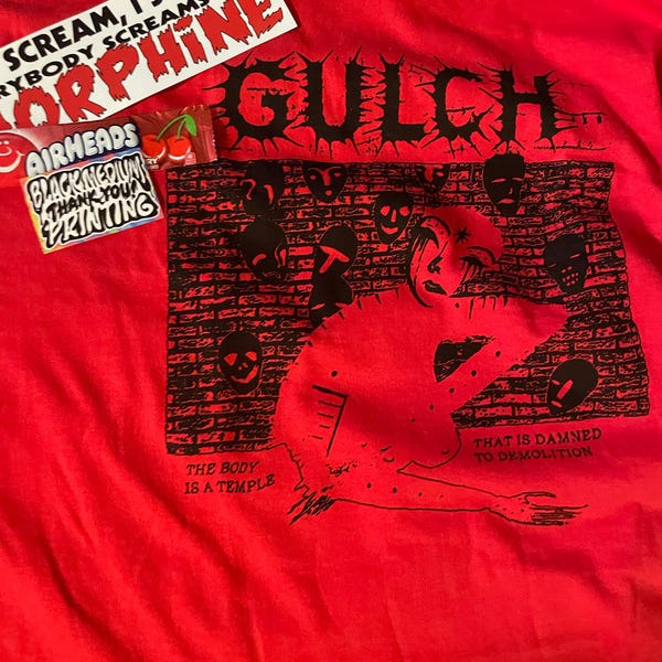 Gulch Band T-shirt (black on Red) - Etsy