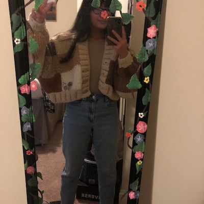 Hooded Dark Chocolate Patchwork Cardigan - Etsy