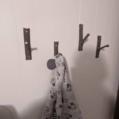 Hardwood Tree Branch Hooks. Wood Hooks. Wall Hooks, Handmade Coat Racks ...