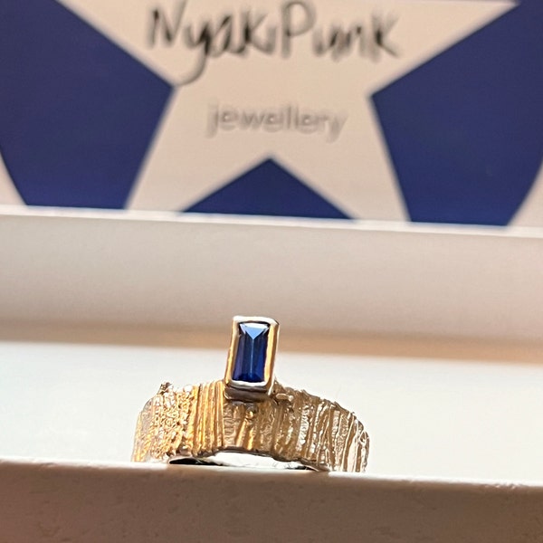 Recycled Sterling Silver Heat Fire Textured Open Ring - Etsy UK