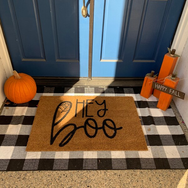 Hey Boo Welcome Mat, Fall Decor, Doormat, Door Mat, Pumpkin Season ...
