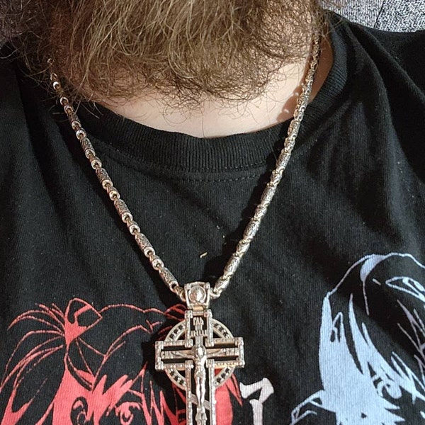 Handmade 925 Sterling Silver Chain and Pendant Orthodox Silver Cross ...