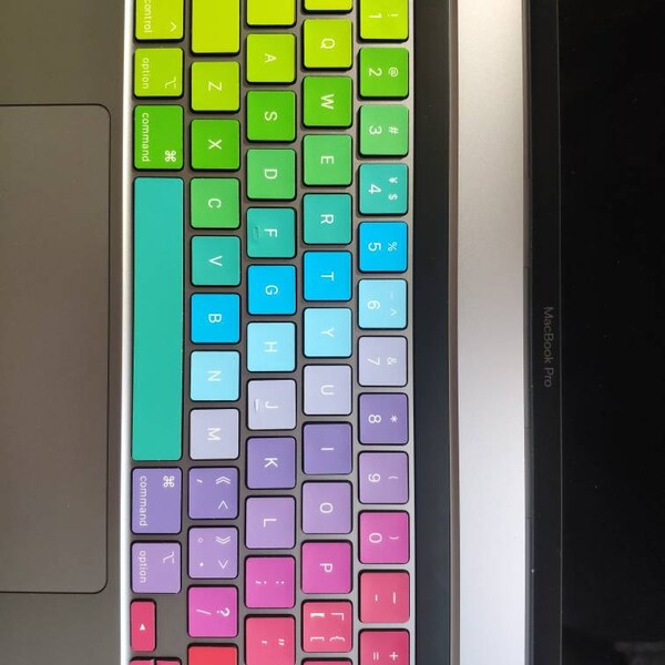 Vibrant Rainbow Mosaic Keys Sticker for MacBook Keyboard | Colorful ...