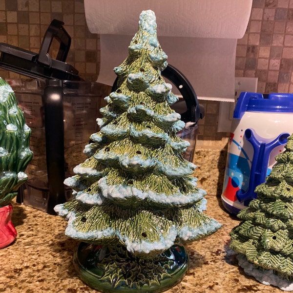 Vintage Style Lighted Christmas Tree - 16 Inch - Bisque Christmas Tree ...