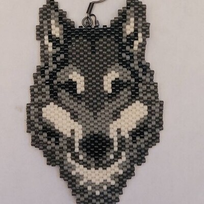 Wolf Brick Stitch Pattern Brick or Peyote Stitch Pattern Based on ...