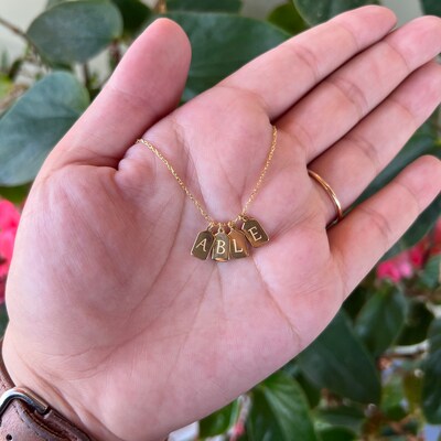 14k Gold Personalized Cross Name Necklace Christian - Etsy