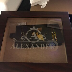 Personalized Cigar Box Gift Custom Cigar Humidor Filligree Cigar Holder ...