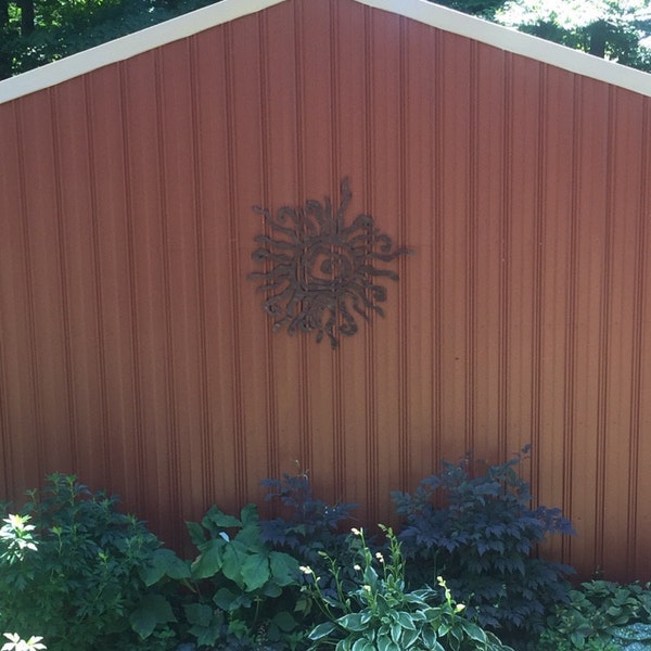 Rustic Sun Indoor/outdoor Wall Decor 40" Custom Iron Sun OUR ORIGINAL ...