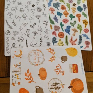 Small Nature Stickers Small Flower Stickers Botanical Stickers ...