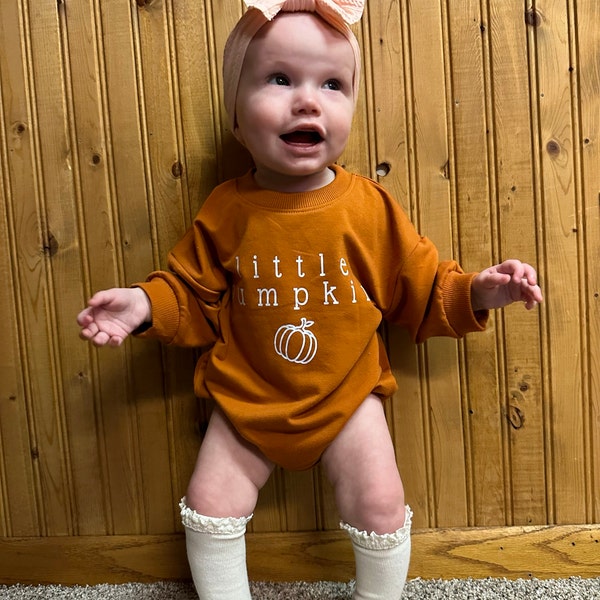 Little Pumpkin Baby Romper, Natural Fall Baby Bodysuit, Cute Fall ...