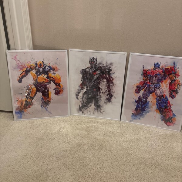 Transformers Prints, Set of 3 Watercolor Posters, Digital Download ...