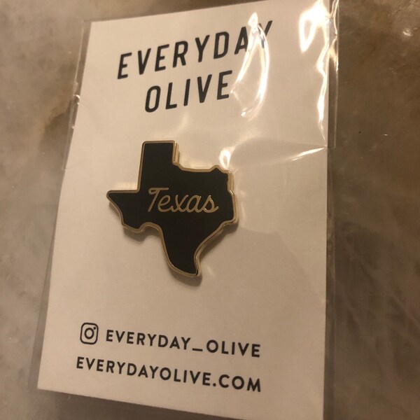 Texas Enamel Lapel Pin // Black / Gold / Hard Enamel Pin / Cloisonne ...