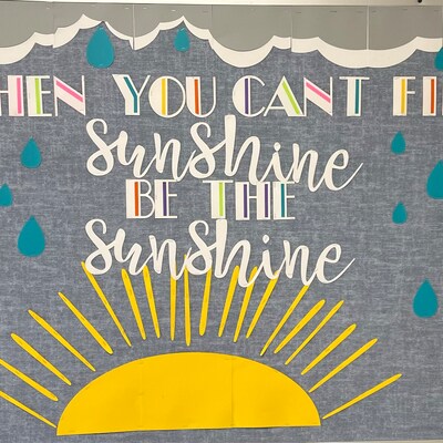 Teachers School Bulletin Board Cutouts DIY Kit be the Sunshine Back to ...