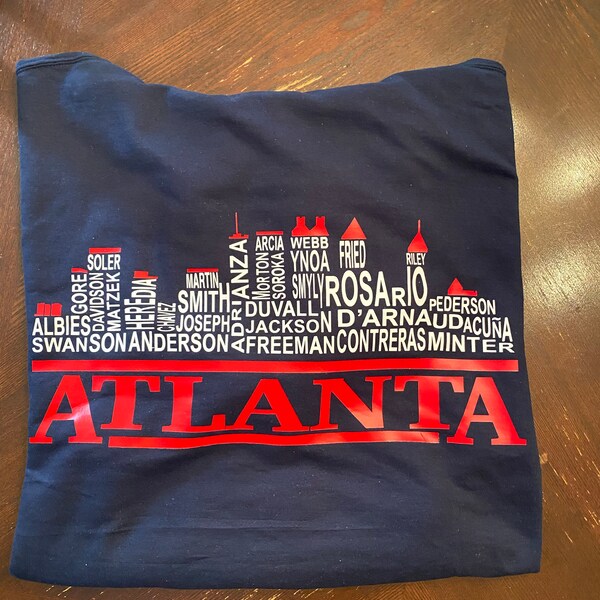 Atlanta Pro Baseball Team Skyline Names Graphic - Etsy