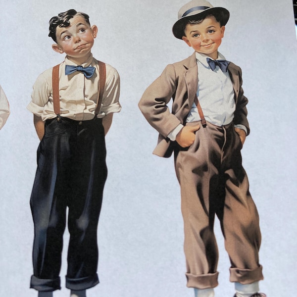 Printable Vintage Little Boys Cut Outs on Transparent Background ...