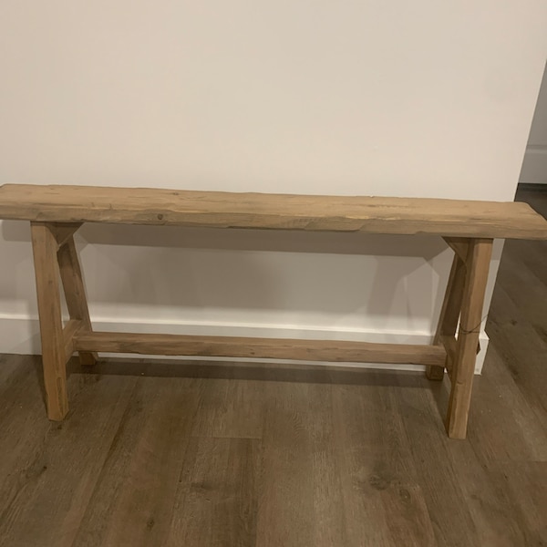 Rustic Skinny Bench, Bench for Narrow Spaces, Decorative Bench, End of ...