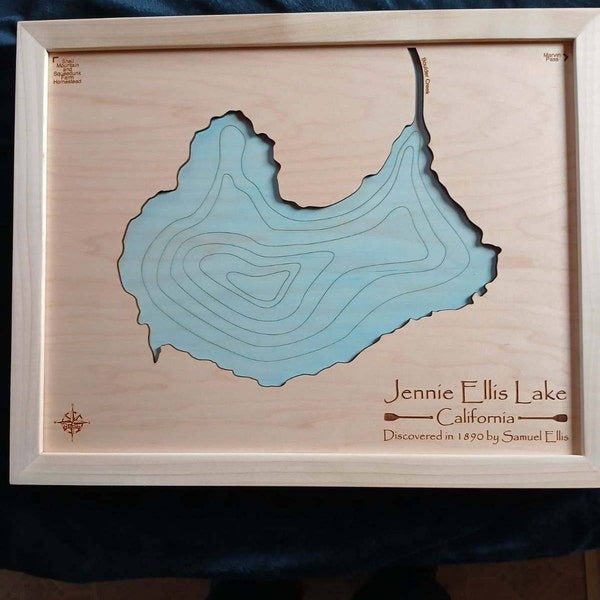 Any Lake Customized Wood Map Gift Personalized Gift, Lake House Decor ...