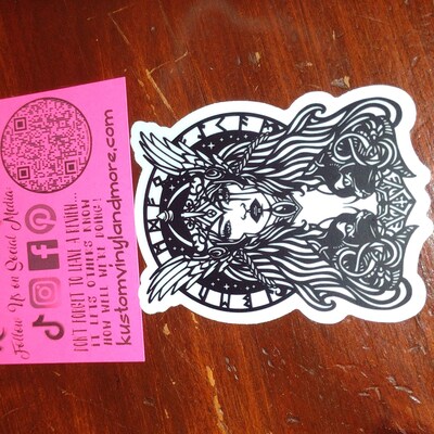 Viking Freja Sticker Nordic Freya Goddess Cats freyja Pagan Norse ...