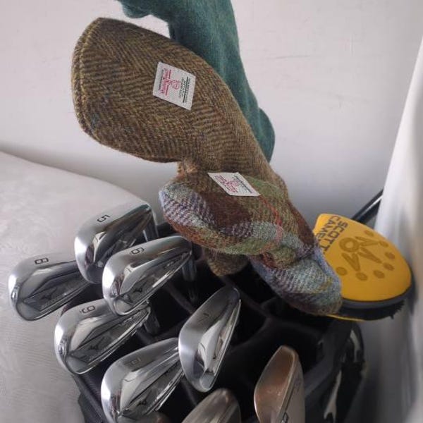 HARRIS TWEED Golf Club Covers Set of 3 - Various Colours - Etsy
