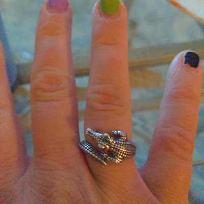 Sterling Silver Crocodile Ring Cayman Ring - Etsy