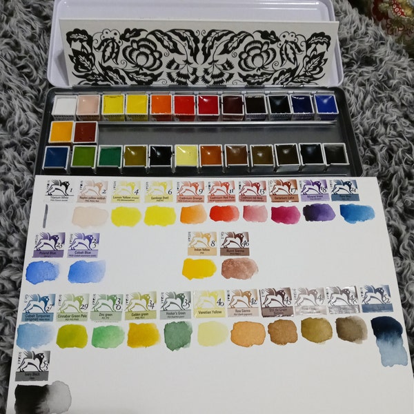 Watercolor Paint Set of 24 Half Pans From Renesans. Imported From ...