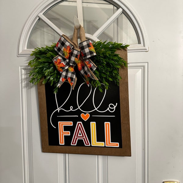 Fall Front Door Decor | Hello Fall | Fall Front Door Sign | Fall Door ...