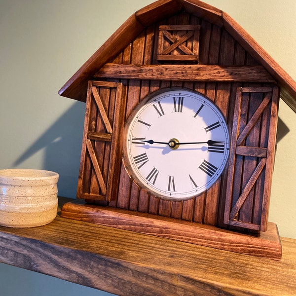 Small Wall Clock, Barn Clock, Mantle Clock, Country Clock, Farmhouse ...