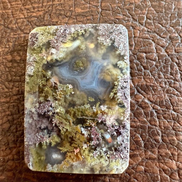 Rare - Green Plume Agate Native Copper | Size:34x32x5,7 Mm | Polished ...