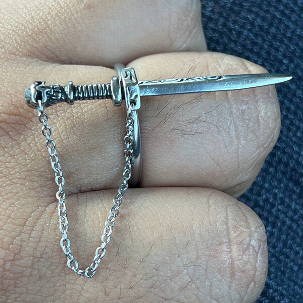 Stainless Steel Dagger Ring, Gothic Punk Biker Jewelry - Etsy