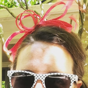 Mini Red Fascinator - Flitter-by Mesh Red Fascinator Headband - Etsy