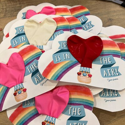 Printable Hot Air Balloon Valentine's Day Card Non-candy Valentine Idea ...